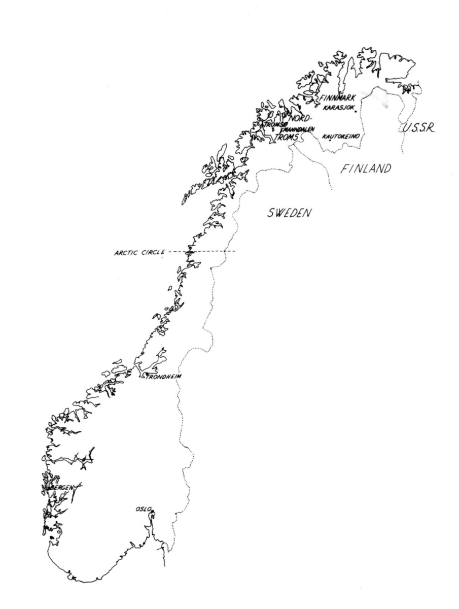 Norgeskart med markerking av samiske steder. - Norsk Folkemuseum ...