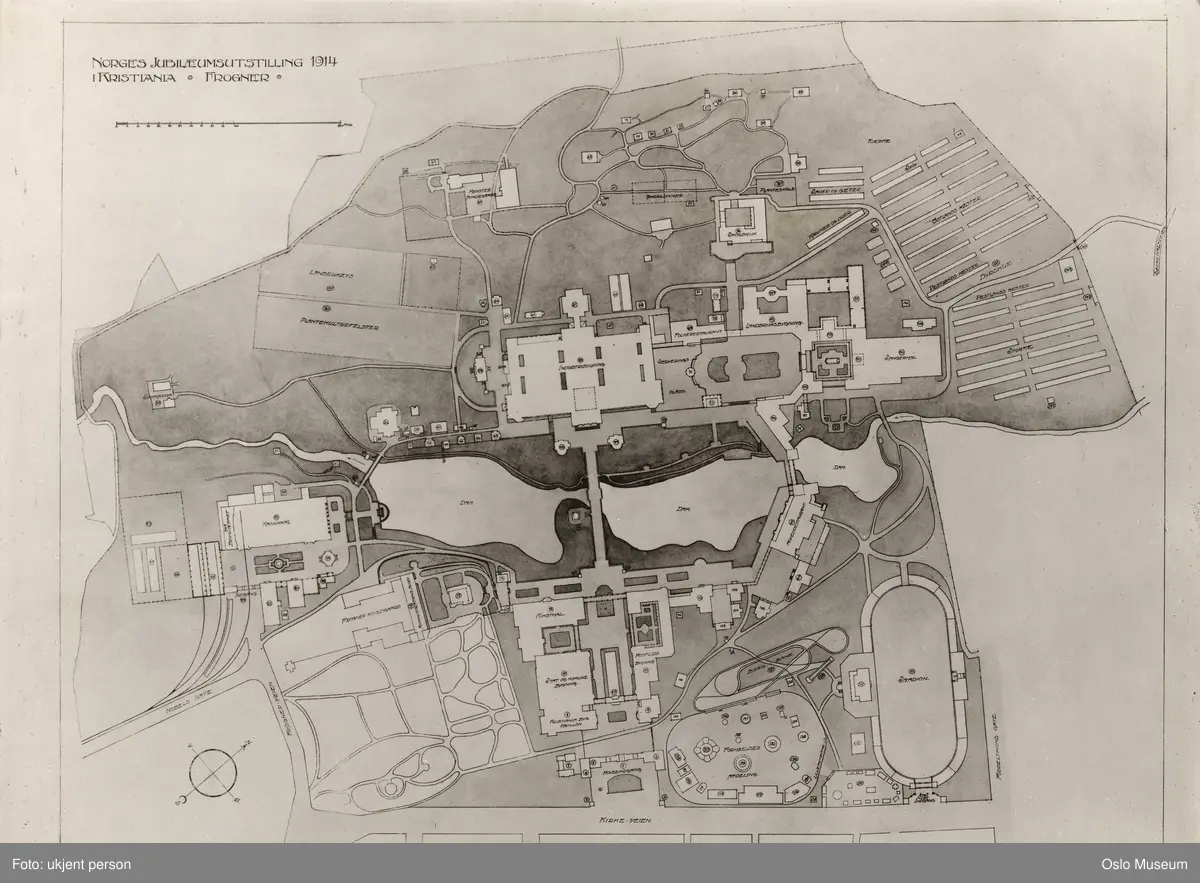 Kart over Jubileumsutstillingen på Frogner, 1914. - Oslo Museum ...