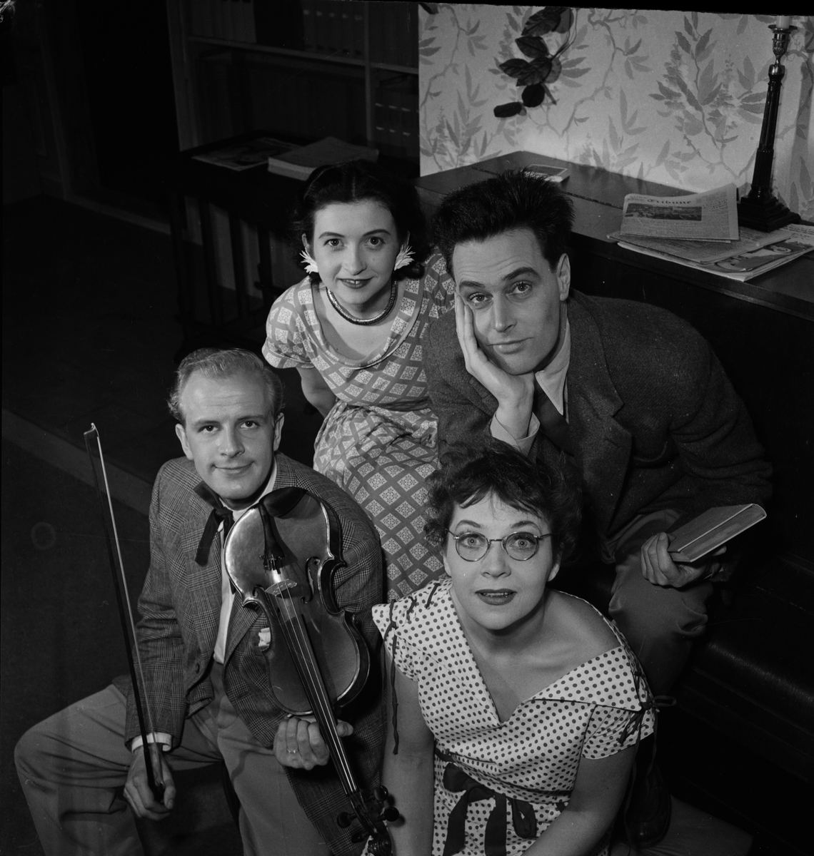 Meta Velander, Agneta Prytz, Ingvar Kjellson och Lennart Lindberg i ...