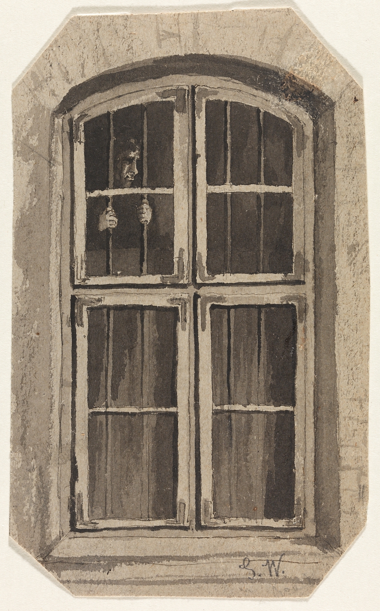 Vindu med figur bak gitter [Tegning] - Nasjonalmuseet ...