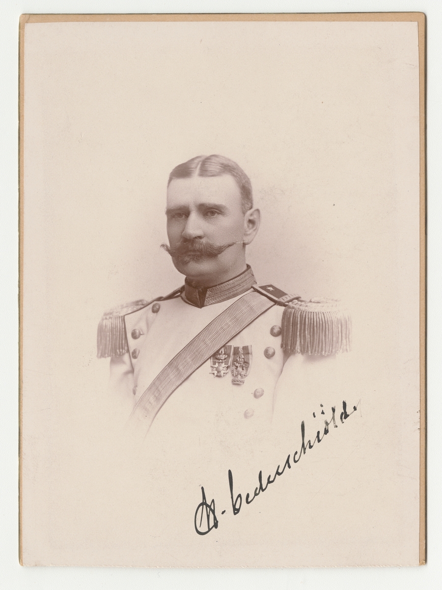 Porträtt av Per Henrik Rudolf Cederschiöld, major vid Livregementets ...