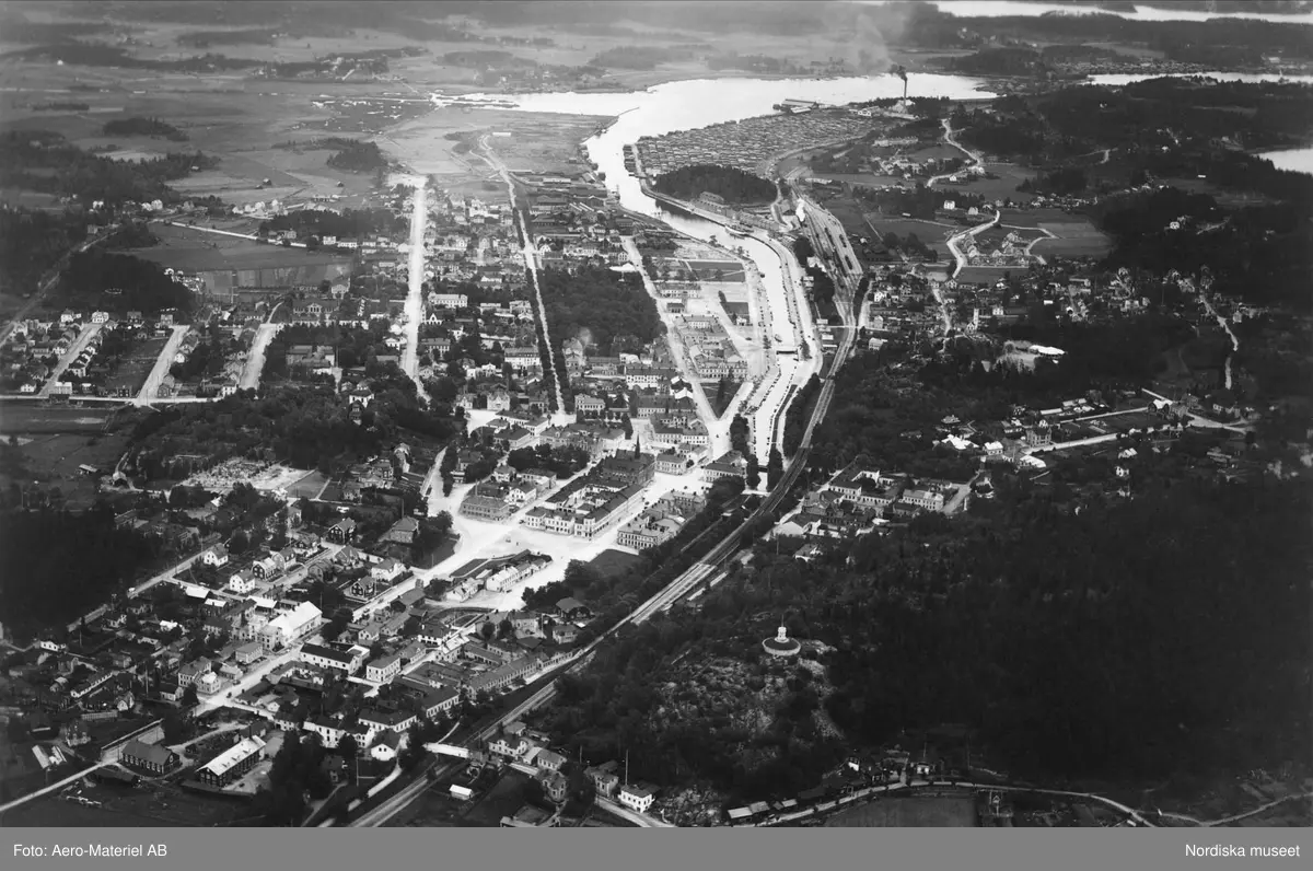 Flygbild över Söderhamn. - Nordiska museet / DigitaltMuseum