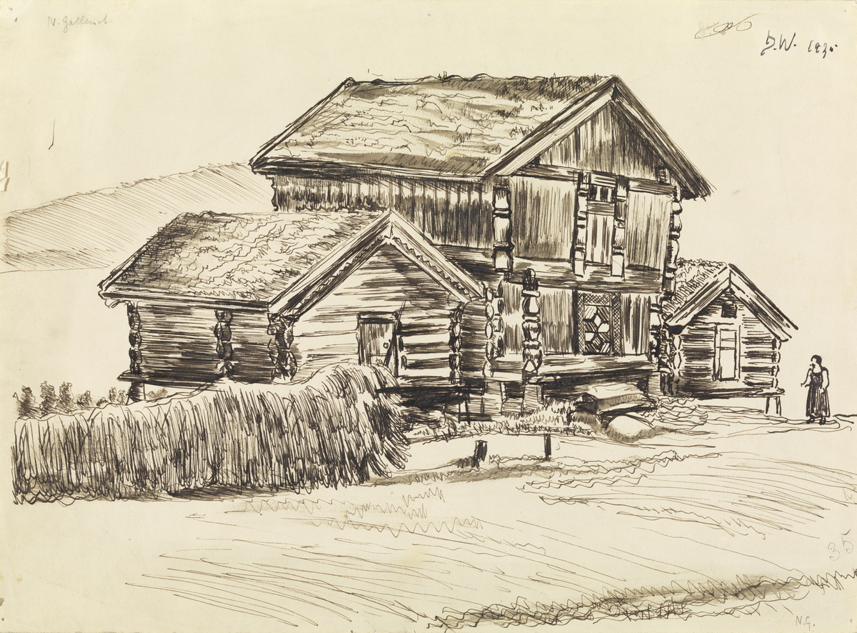 Stabbur [Tegning] - Nasjonalmuseet, billedkunstsamlingene / DigitaltMuseum