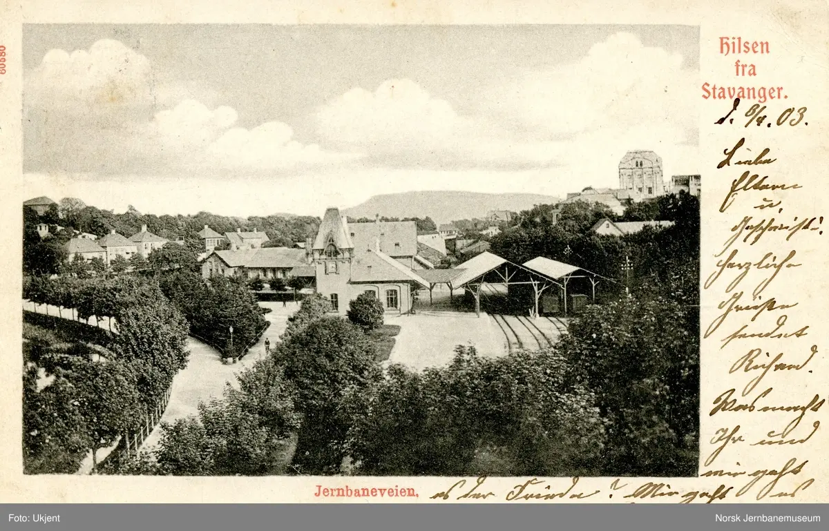Stavanger stasjon med overbygde plattformer - Norsk Jernbanemuseum ...