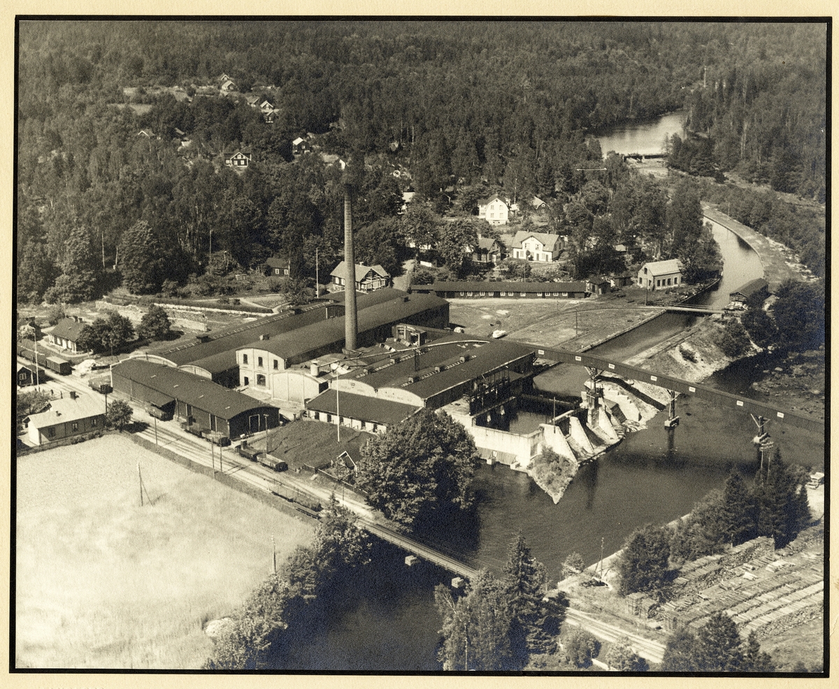 Flygfoto över Fridafors pappersbruk. - Kulturparken Småland / Smålands ...