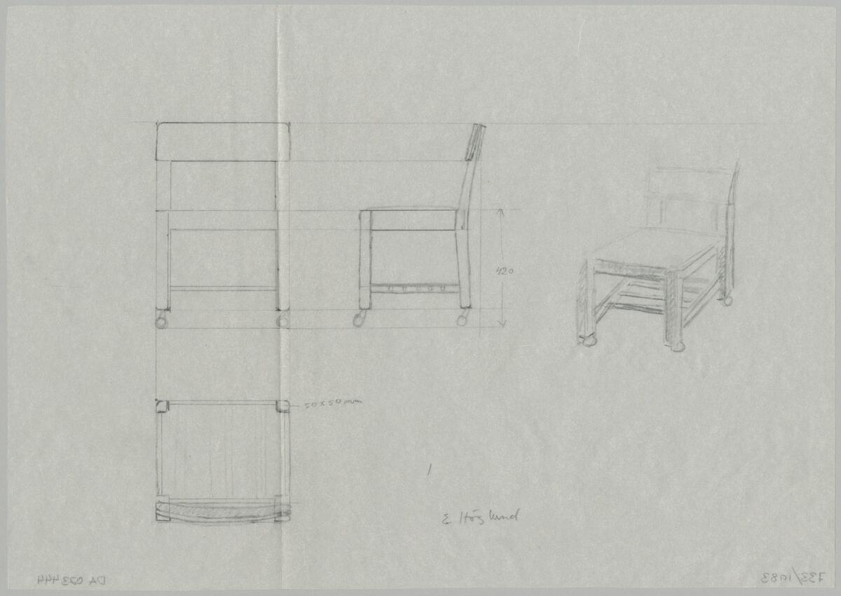 Stol [skiss] - Designarkivet / DigitaltMuseum