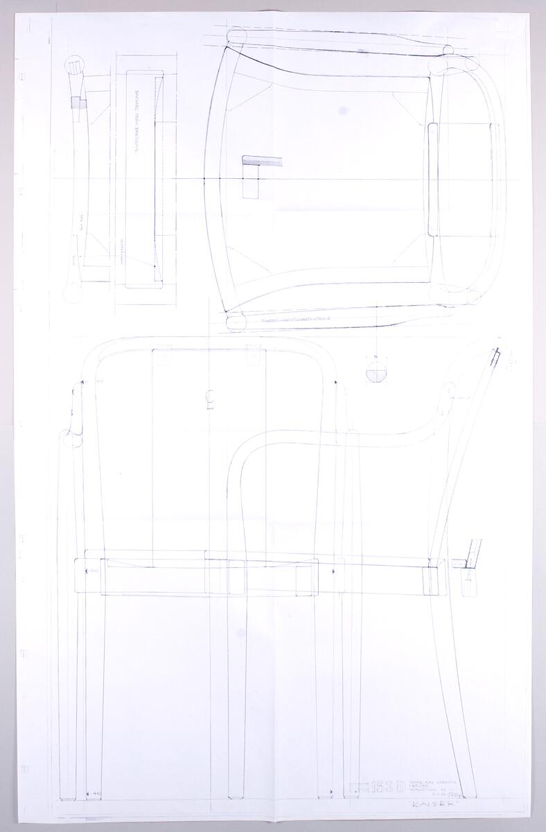 Stol för ICA-restauranger Kangaroo Rotunda 151-2 1553-d 150 [ritning ...