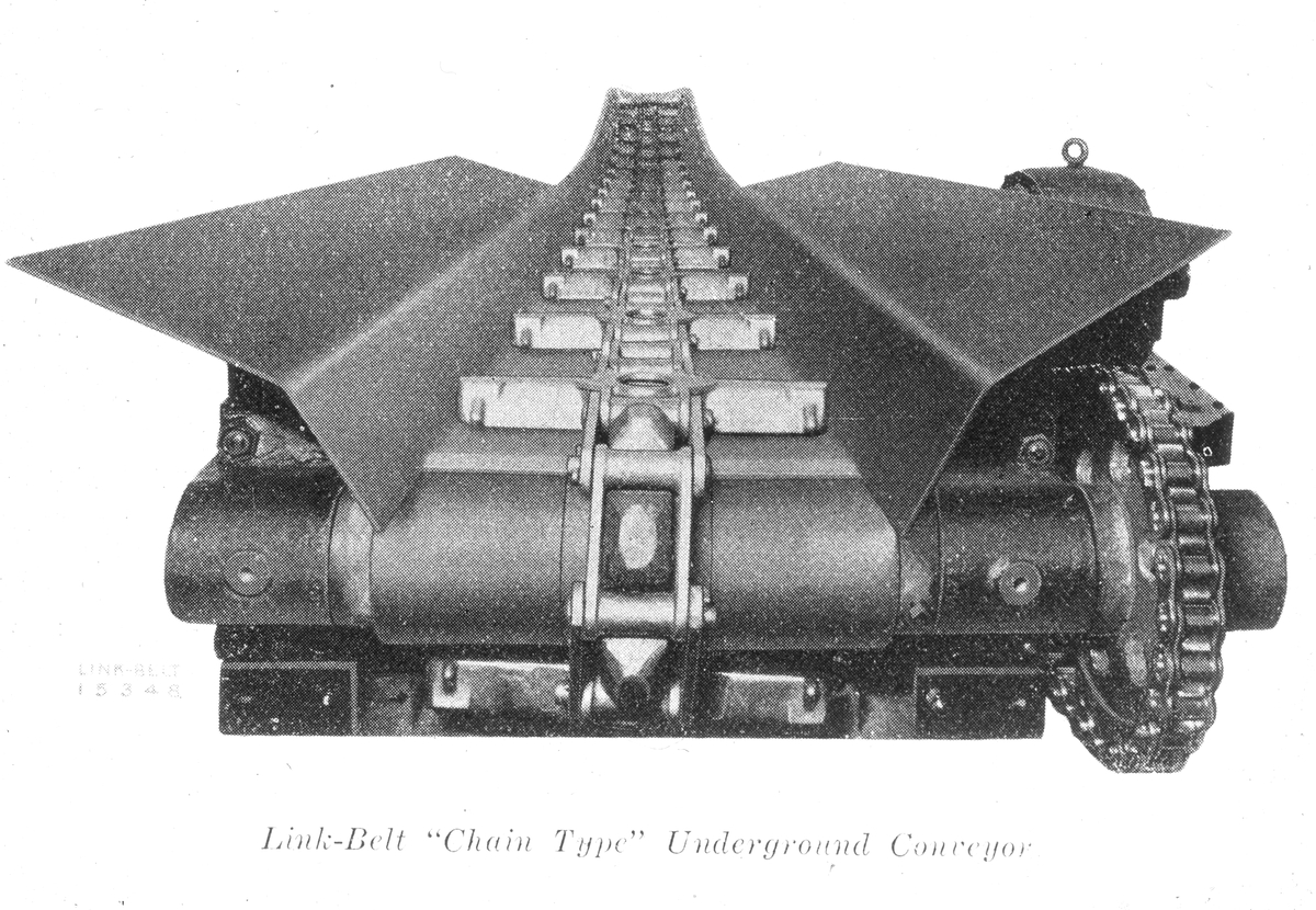 Tekst med bildet: Kjede-Conveyor single-strand drag. - Svalbard museum ... Tekst med bildet: Kjede-Conveyor single-strand drag. - Svalbard museum ...