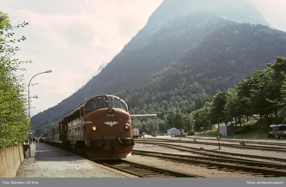 Diesellokomotiv Di 3 619 med hurtigtog til Oslo S, tog 352, på ...