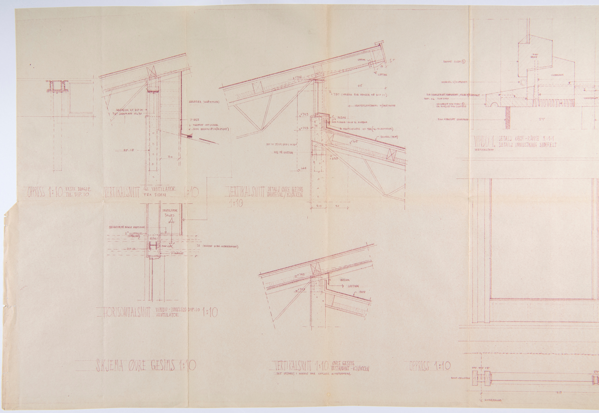 Arkitekttegninger av restaurantbygget på Hedmarksmuseet og ...