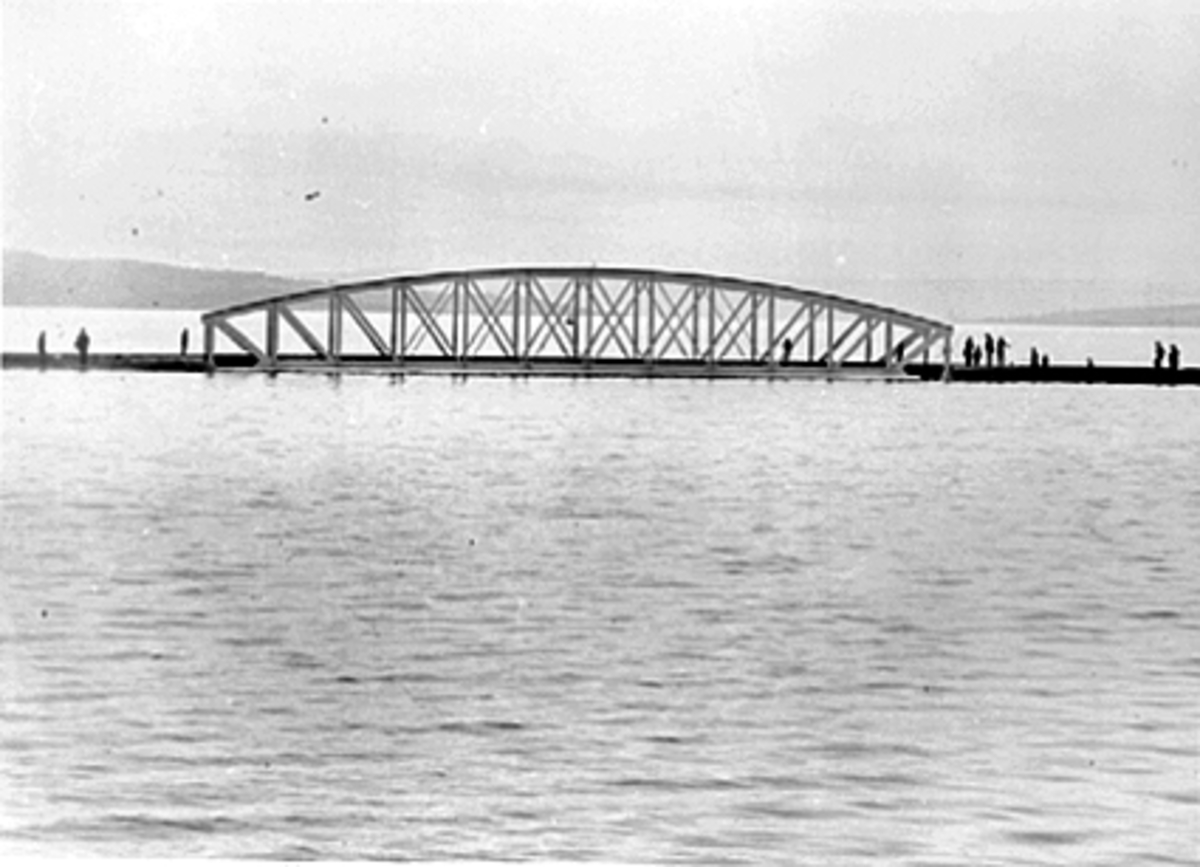 Hamar, jernbanebrua over Åkersvika, Mjøsflommen 1895, flommen 1895 ... Hamar, jernbanebrua over Åkersvika, Mjøsflommen 1895, flommen 1895 ...