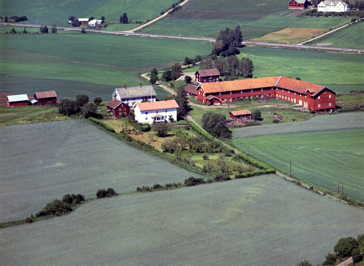 Flyfoto av Dæli gard, Furnes, Ringsaker. - Anno Domkirkeodden ...