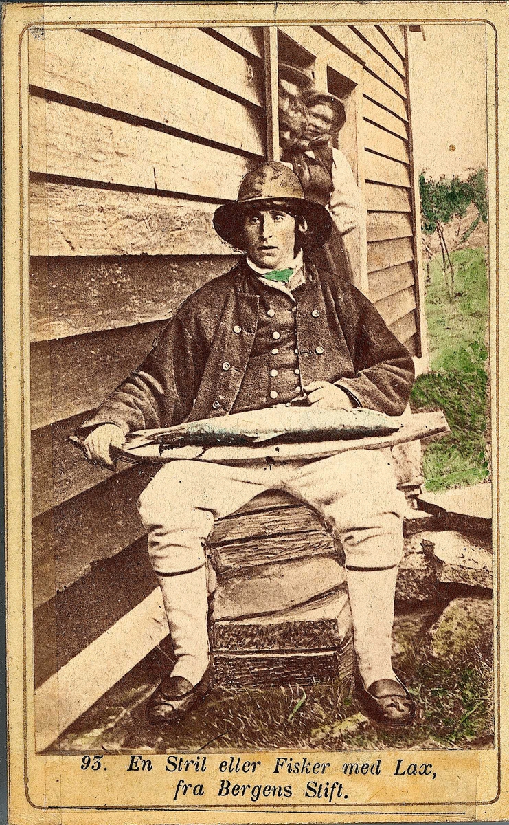 93. (En) Stril eller Fisker med Lax,( Bergens Stift). - Norsk ...
