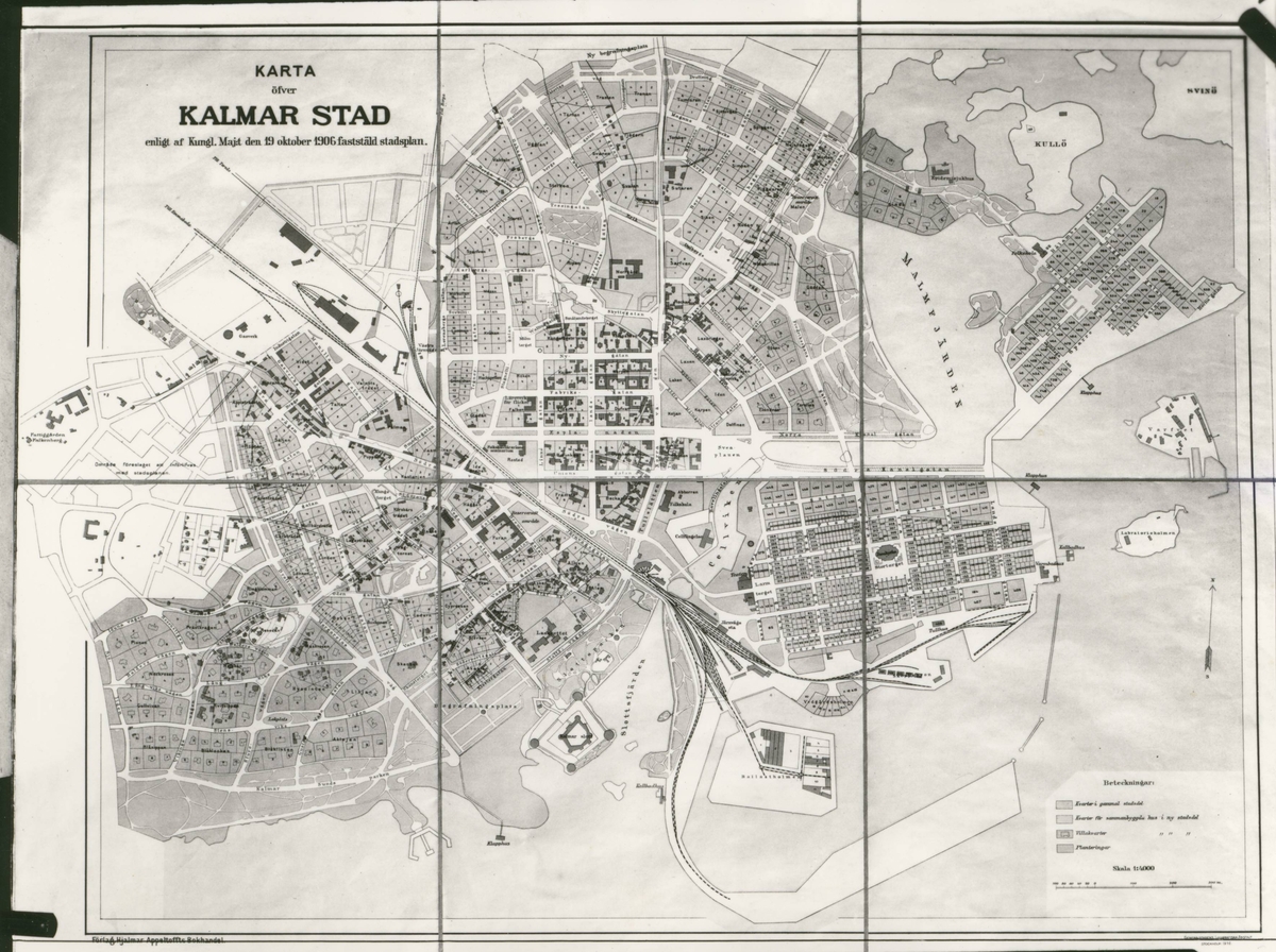 1906 års stadsplan för Kalmar stad. - Kalmar läns museum / DigitaltMuseum