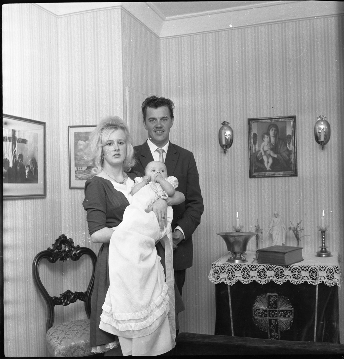 Barndop hos Björk på Vättergatan i Gränna. Lennart Björk och Gunilla ...