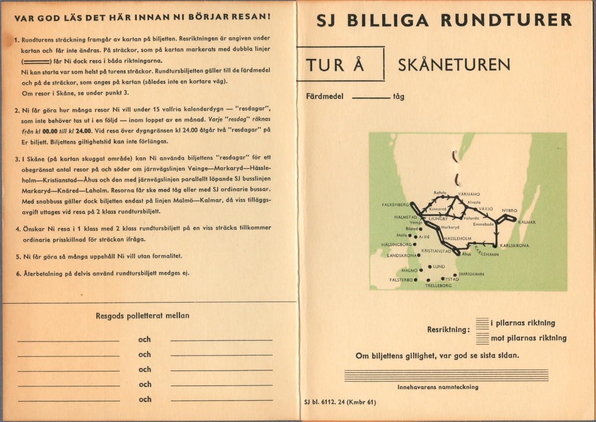 Rundtursbiljett - Järnvägsmuseet / DigitaltMuseum