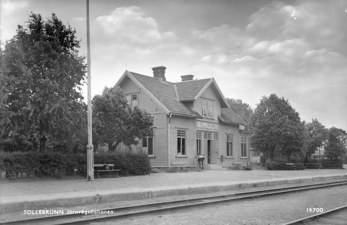 Järnvägsstationen i Sollebrunn. - Järnvägsmuseet / DigitaltMuseum