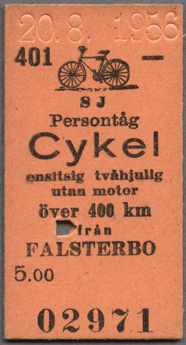 Cykelbiljett - Järnvägsmuseet / DigitaltMuseum