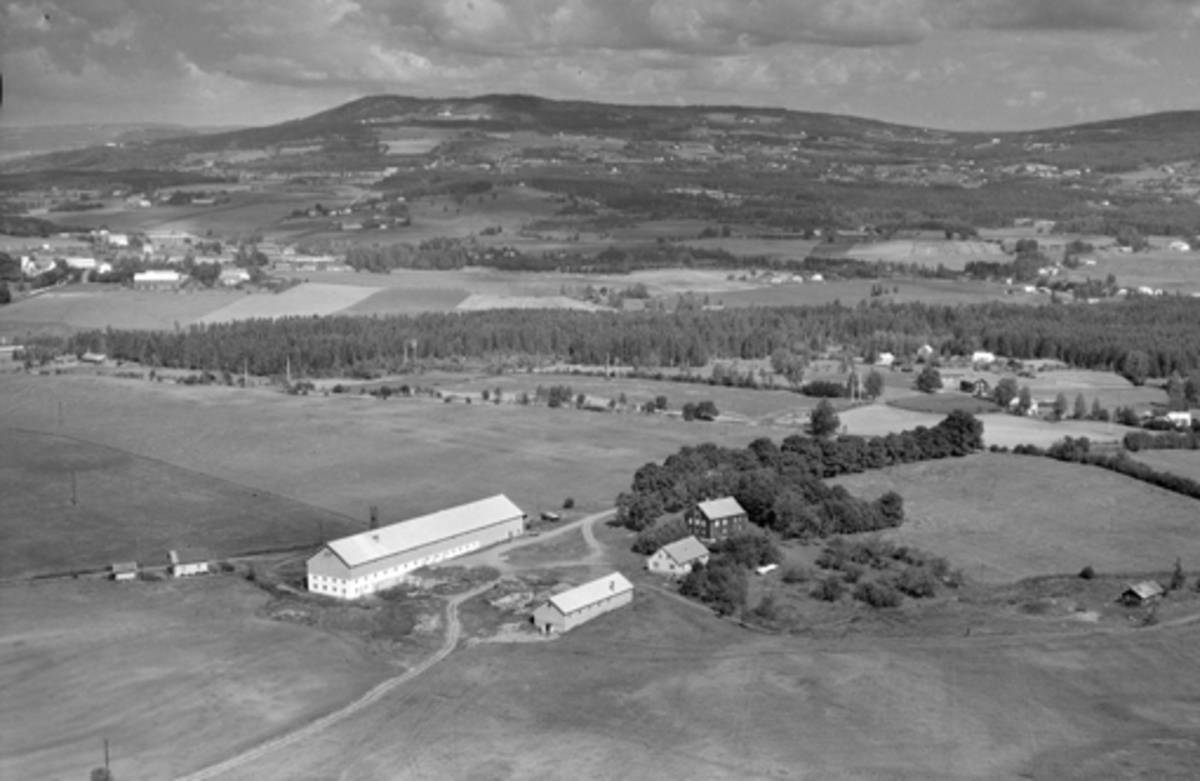 Flyfoto av Frøberg gård, Furnes, Ringsaker. - Anno Domkirkeodden ...