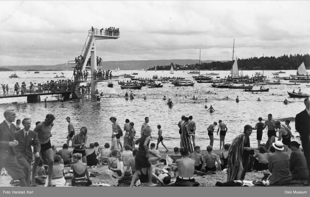 Oslofjorden. Hvalstrand bad. - Oslo Museum / DigitaltMuseum