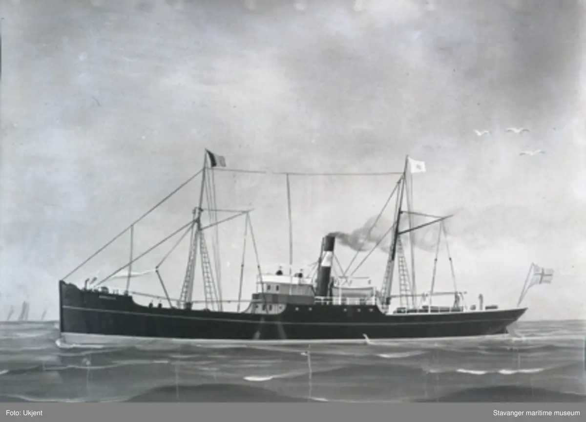 Avfotografert skipsportrett av dampskip "Ansgarius". - Stavanger ...