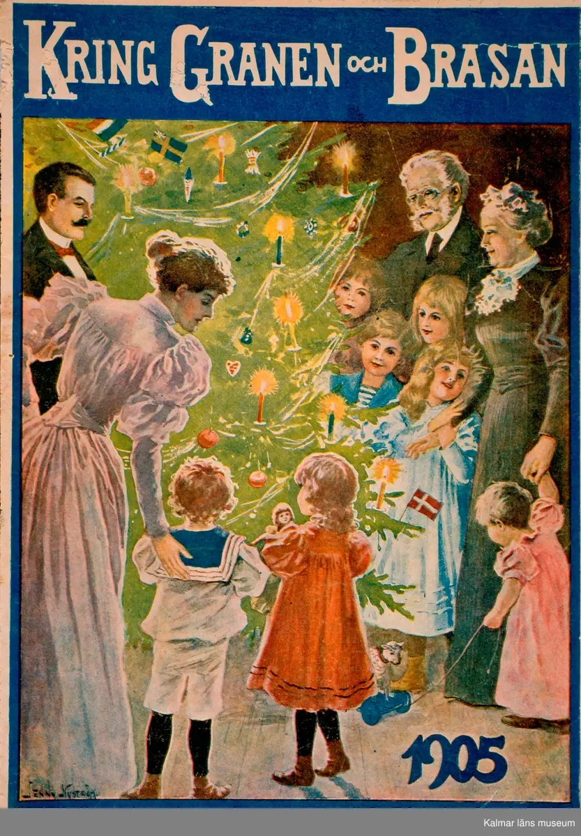 Kring granen och brasan. 1905. Tidningen Barnavännens julnummer ...