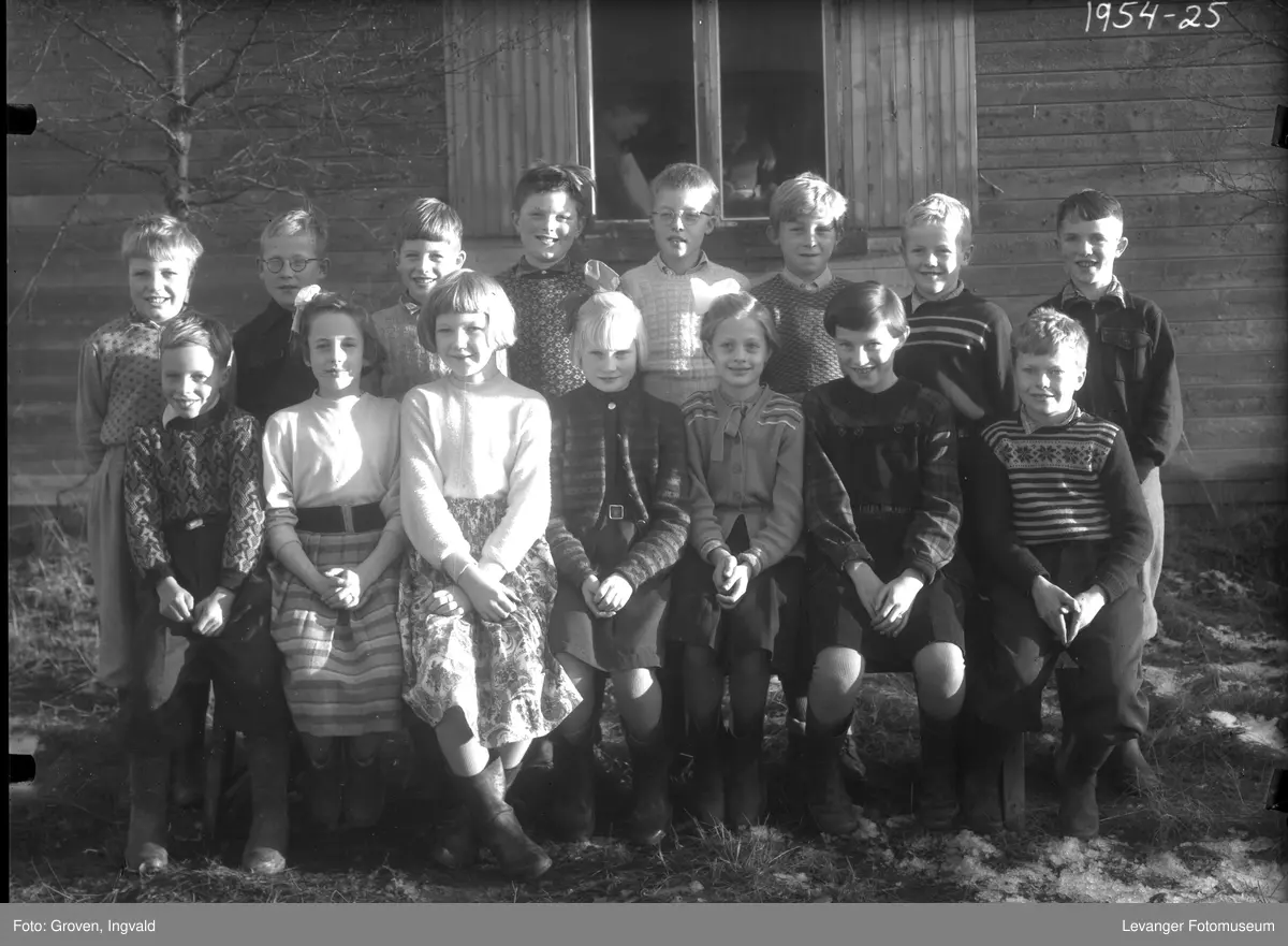 Skolebilde Fra Folkeskole Skole Ikke Kjent Levanger Fotomuseum