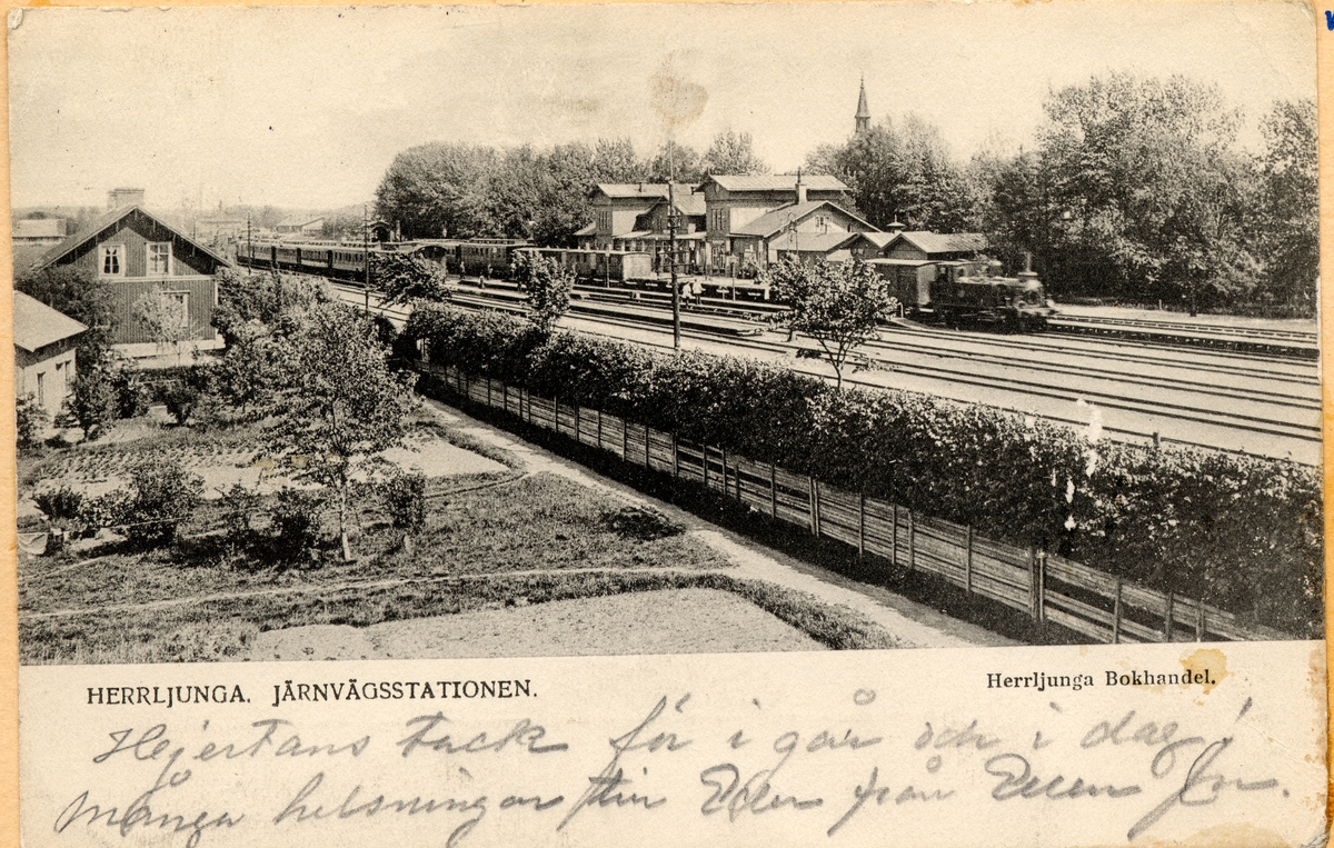 Herrljunga Järnvägsstation. - Järnvägsmuseet / DigitaltMuseum