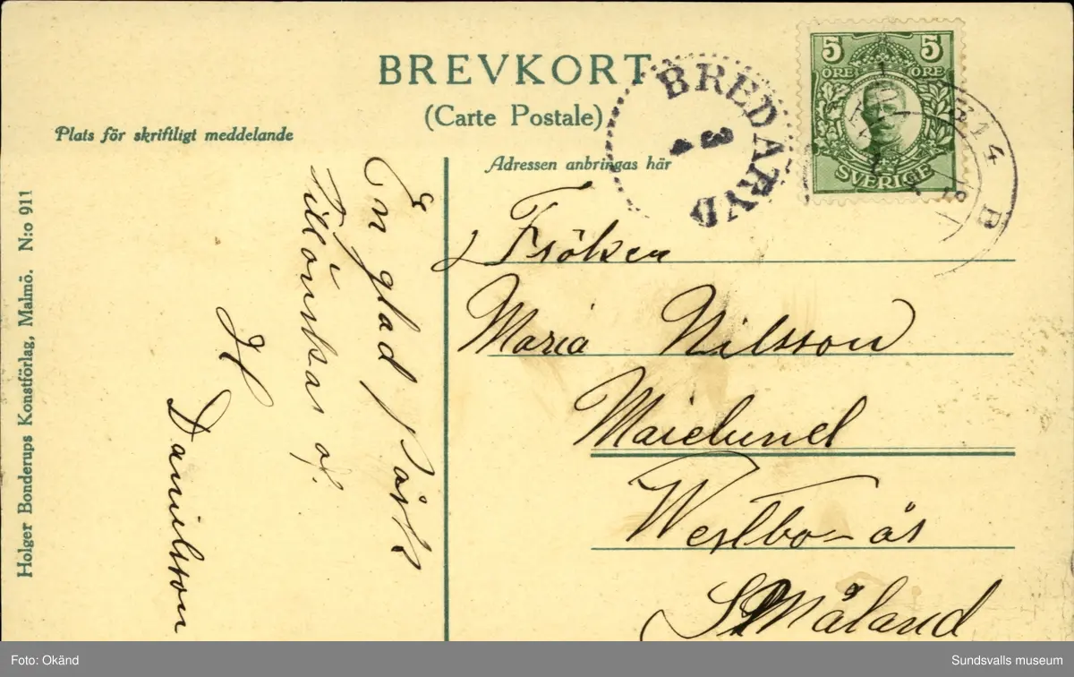 Vykort med motiv av bron över Ljungan i Matfors. - Sundsvalls museum ...