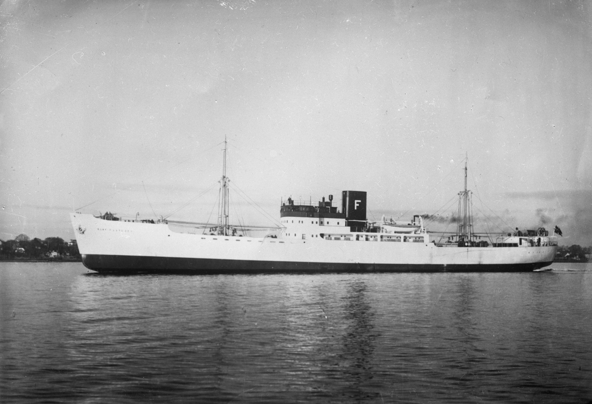 Linjeskipet M/S "Anna Fostenes" nær land. - Haugalandmuseet ...