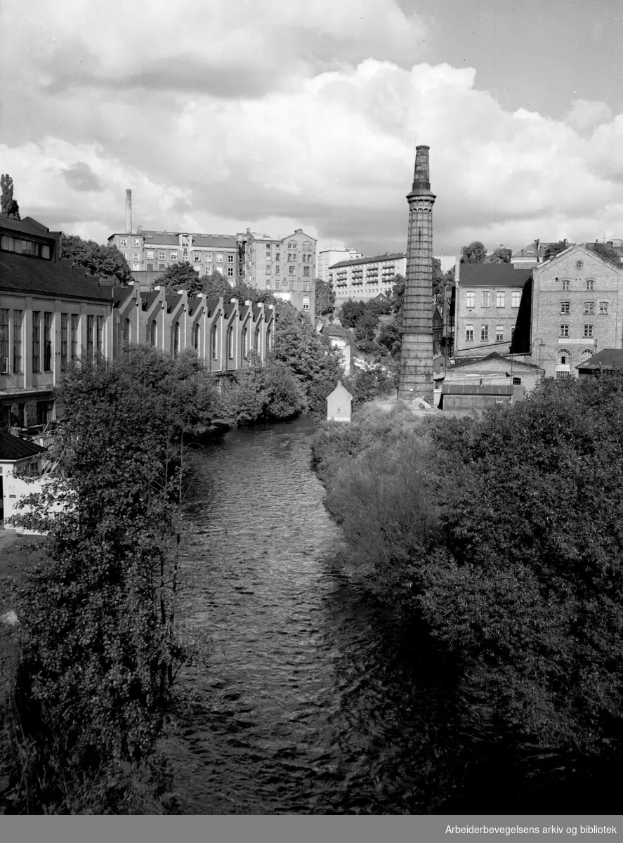 Fabrikker og industrier langs Akerselva, .juli 1955 ... Fabrikker og industrier langs Akerselva, .juli 1955 ...